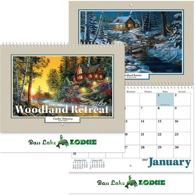 Woodland Retreat Spiral Wall Calendar Foil Imprint | Amsterdam Printing