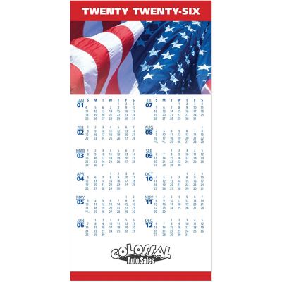 American Flag Tri-Fold Calendar Card | Amsterdam Printing