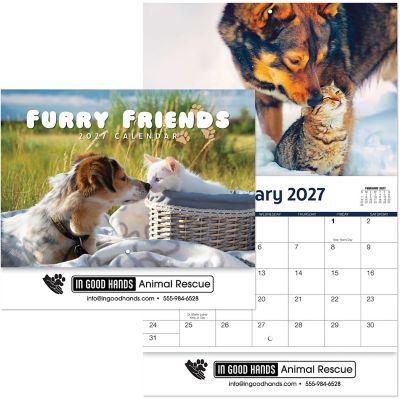 Furry Friends Stapled Wall Calendar I Cordial Greetings