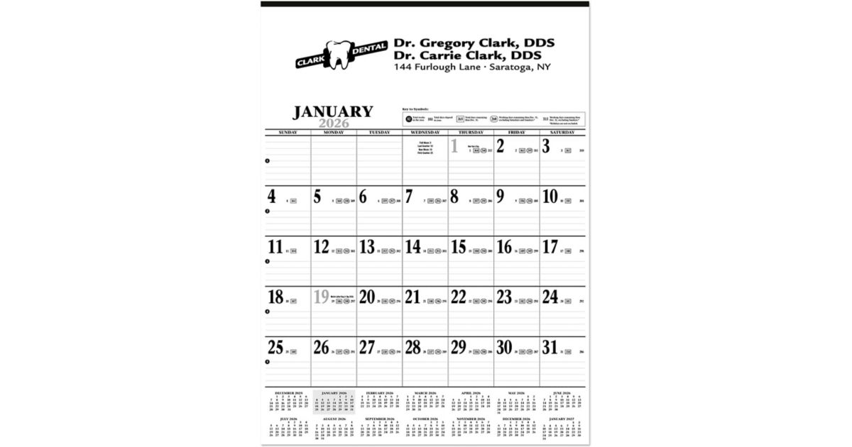 Large Contractor Wall Calendar | Amsterdam Printing