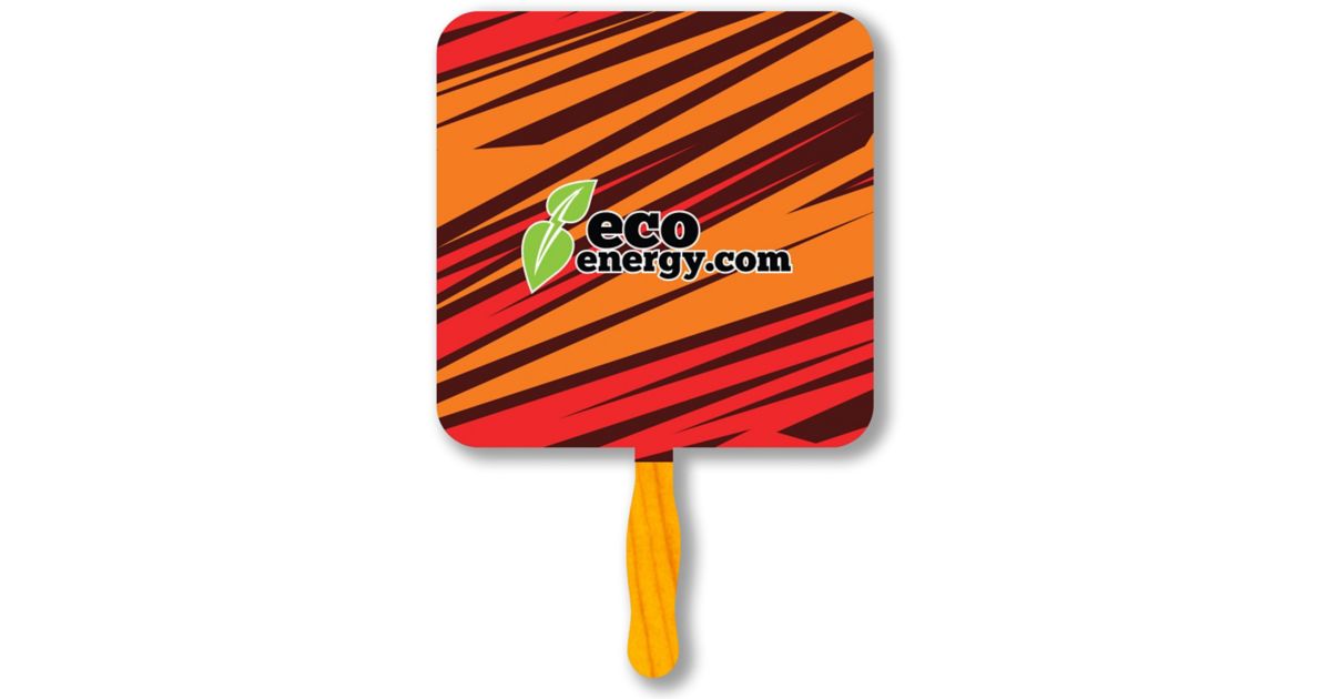 Square Glued Hand Fan With Four Color Process Impr | Amsterdam Printing