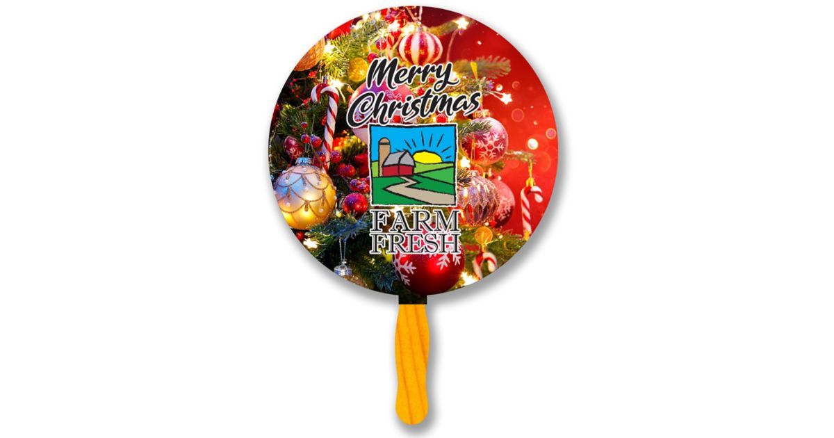 Round Glued Hand Fan With Four Color Process Impri | Amsterdam Printing
