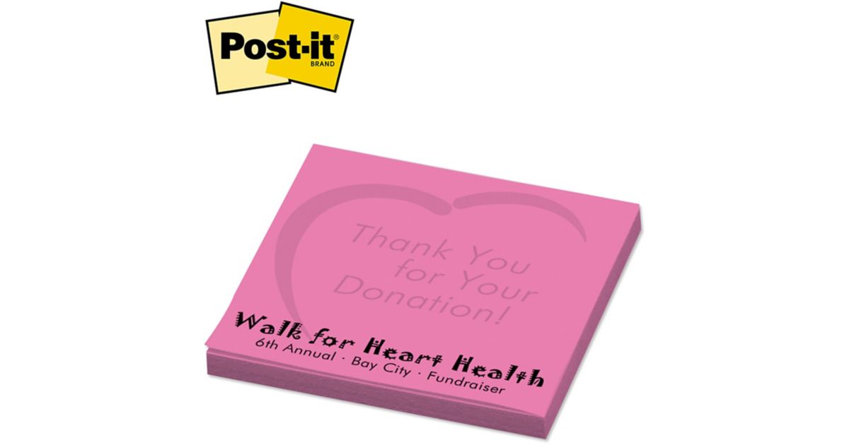 Post-It Note 3X3 25 Sheet 1-Color Imprint | Amsterdam Printing