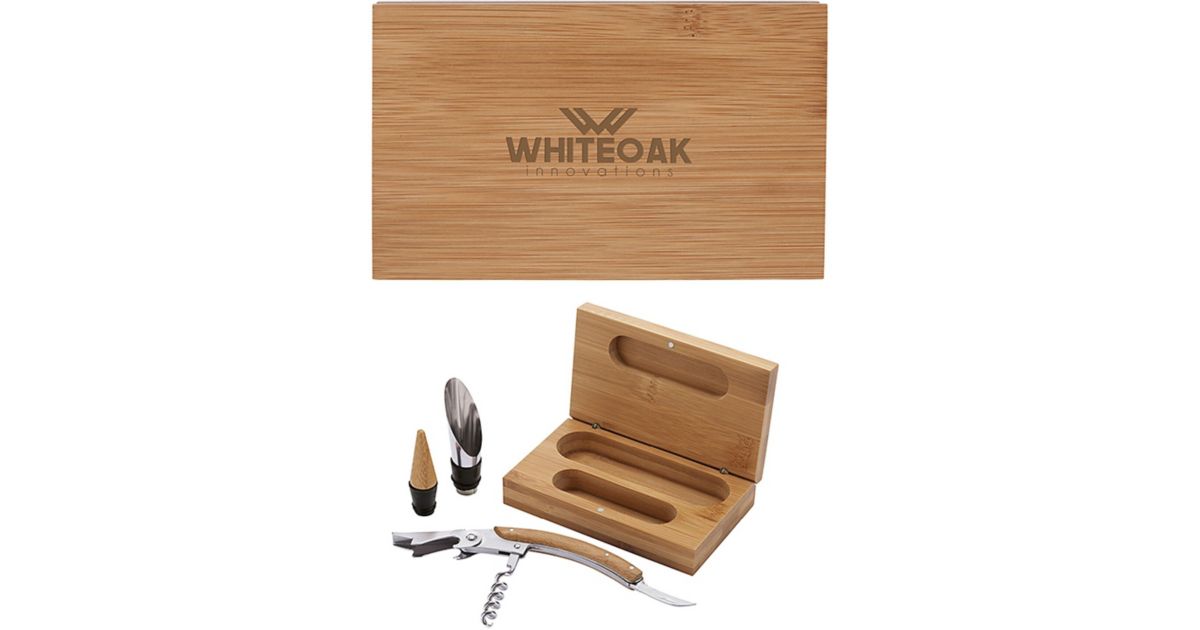 Bel Vino 2-Piece Bamboo Wine Set | Amsterdam Printing