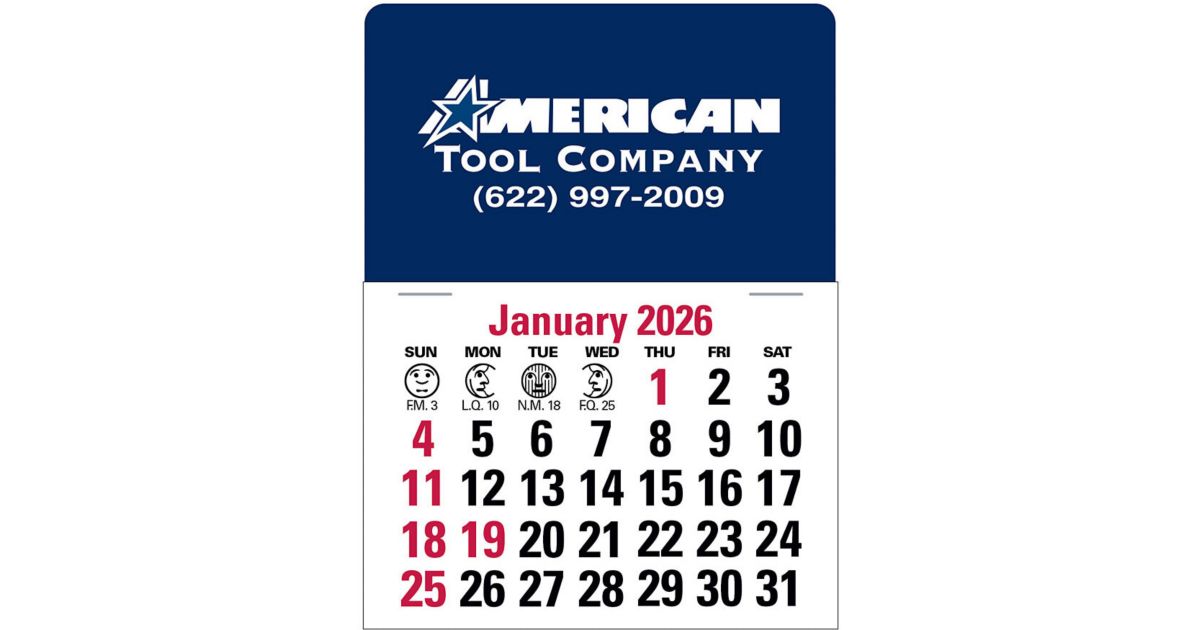 Press-N-Stick Die-Cut Calendars | Amsterdam Printing