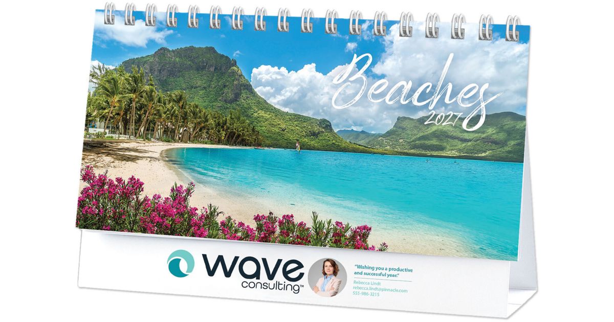 Beaches Full Color Desk Calendar | Amsterdam Printing