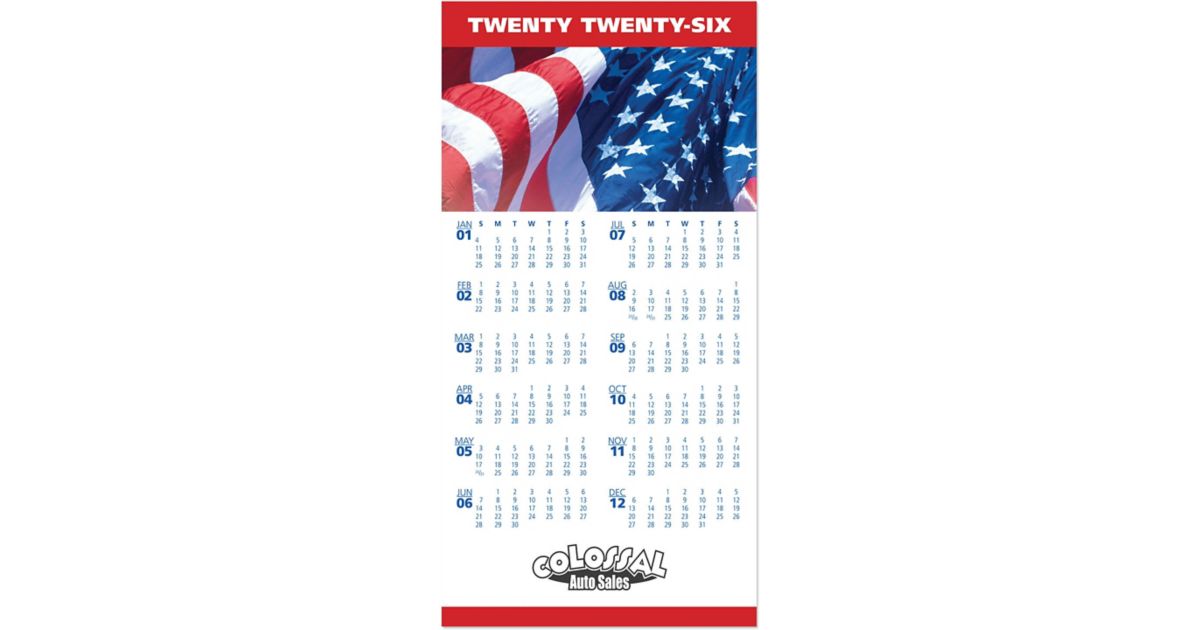 American Flag Tri-Fold Calendar Card | Amsterdam Printing