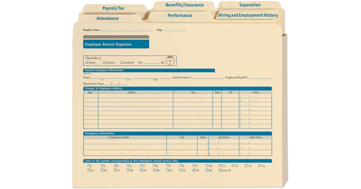 Employee Record Organizer | Amsterdam Printing