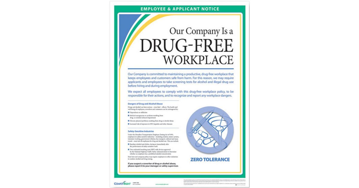 Drug-Free Workplace Poster | Amsterdam Printing