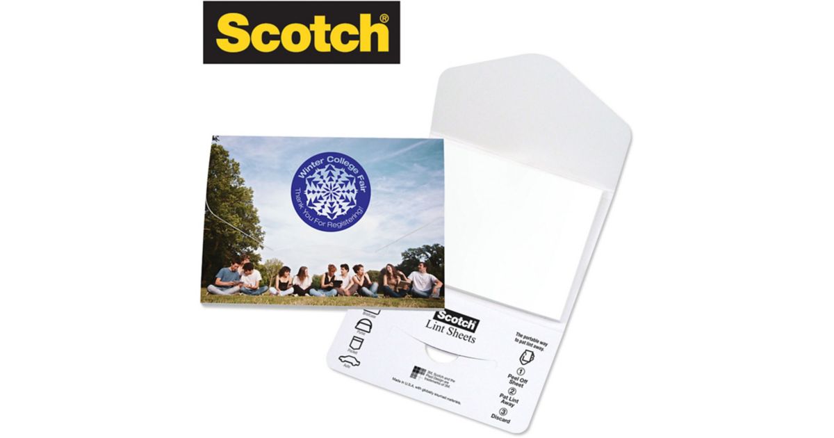 Scotch® Custom Printed Lint Sheets Pocket Pack | Amsterdam Products