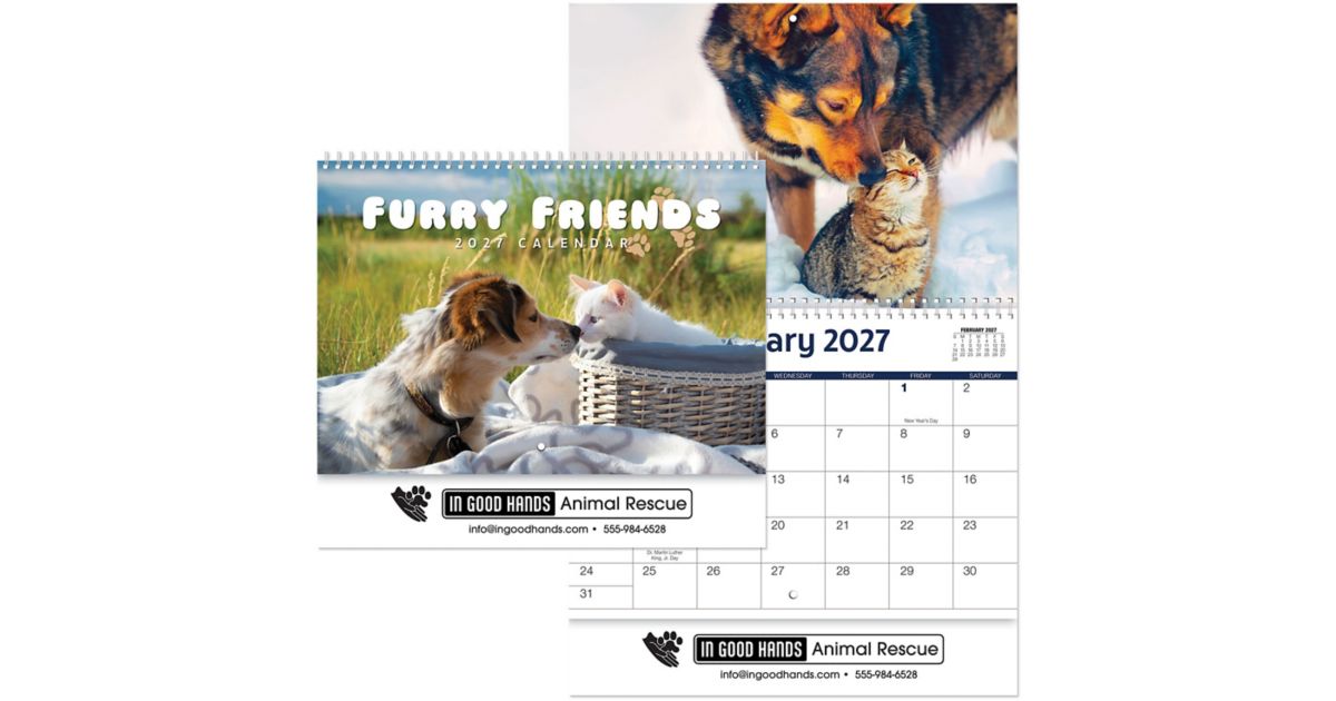 Furry Friends Spiral Wall Calendar I Cordial Greetings