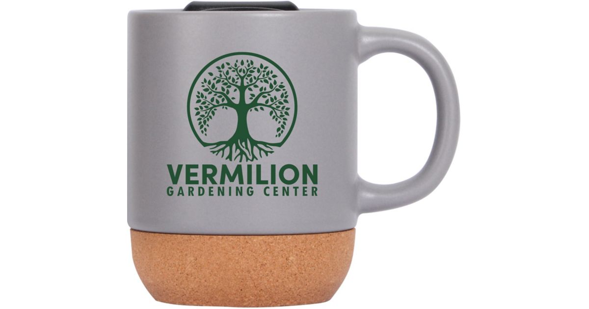 Cork Bottom Ceramic Mug 13 Oz With Lid | ADG Promo Canada